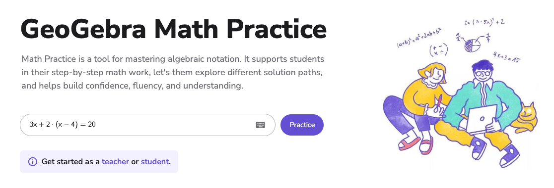 Estudiantes: Aprender matemáticas con GeoGebra Practice – Centro de ayuda